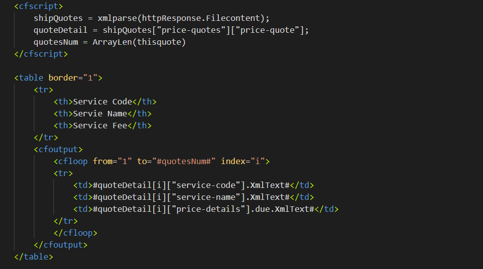 Canada Post Shipping API Integration with ColdFusion